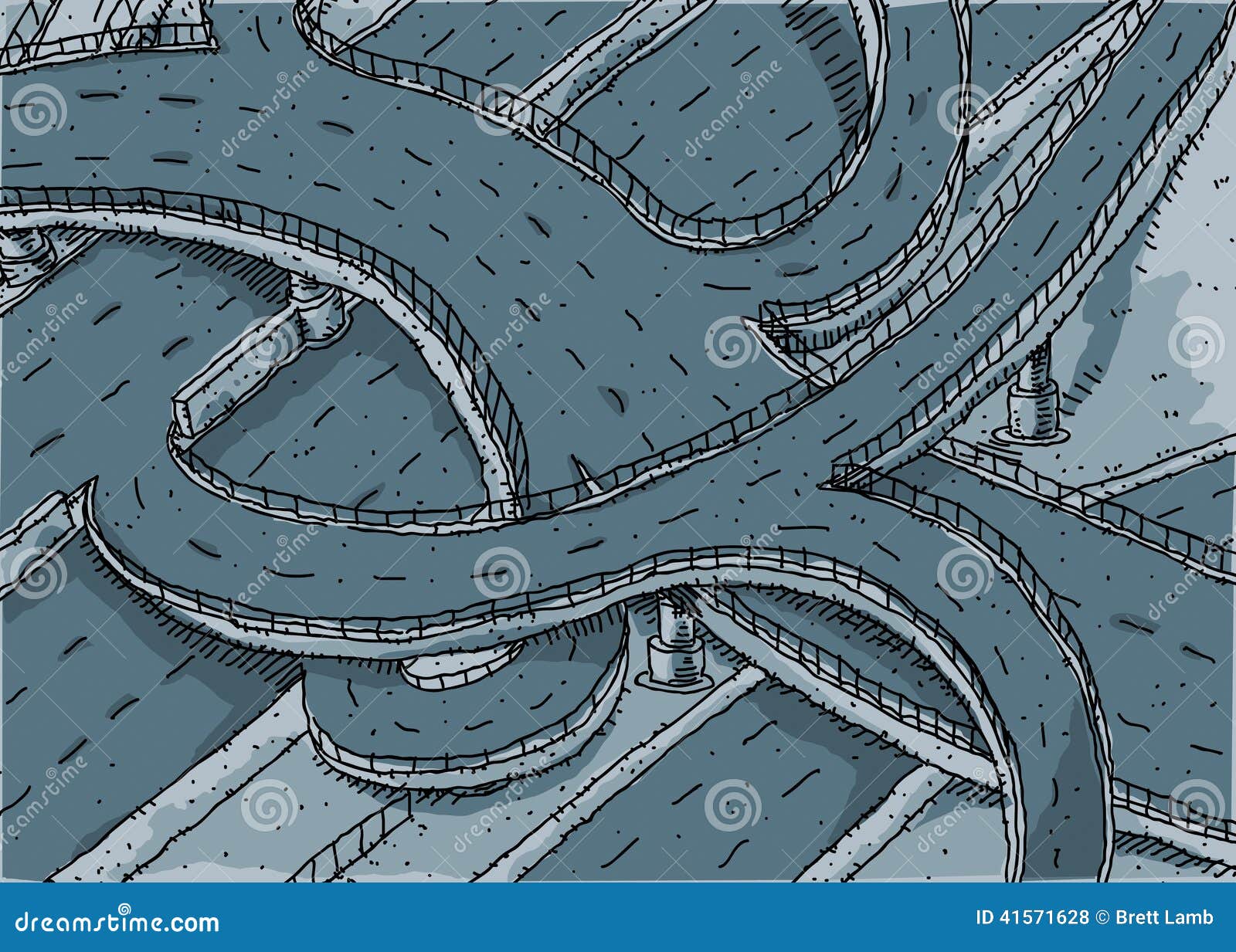 Highway Intersection stock illustration. Illustration of concrete ...
