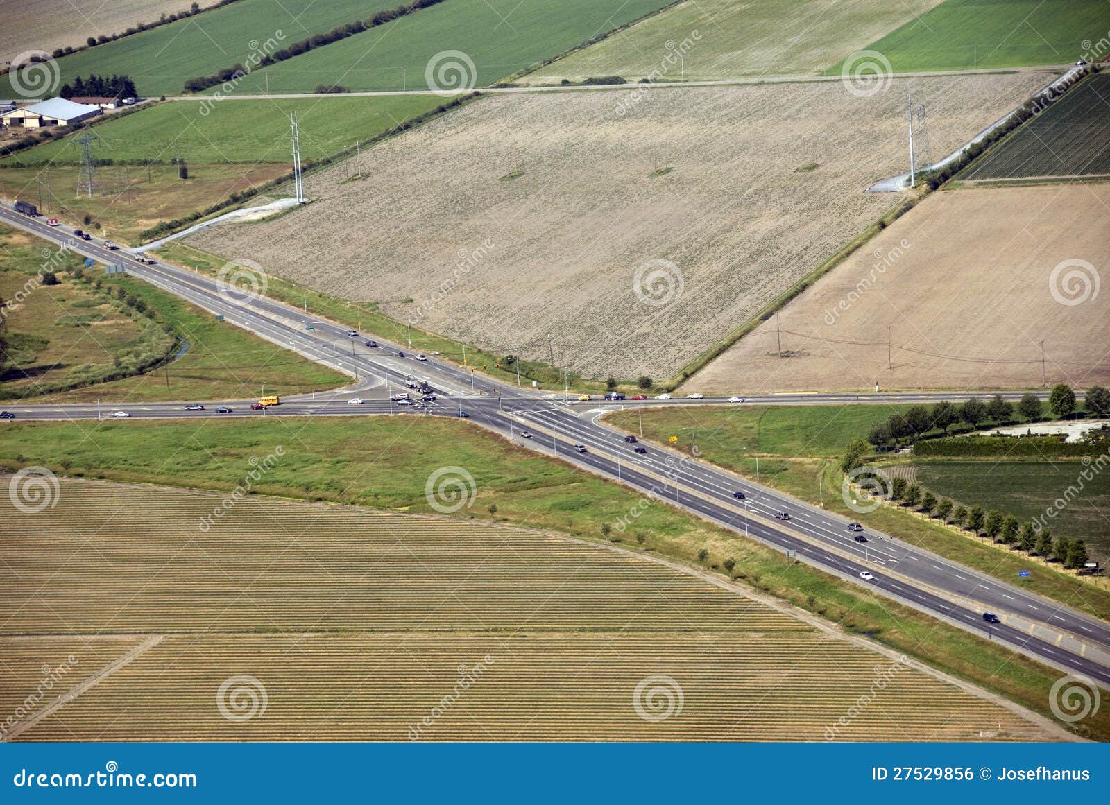 Highway Intersection in the Fields Stock Photo - Image of canada ...