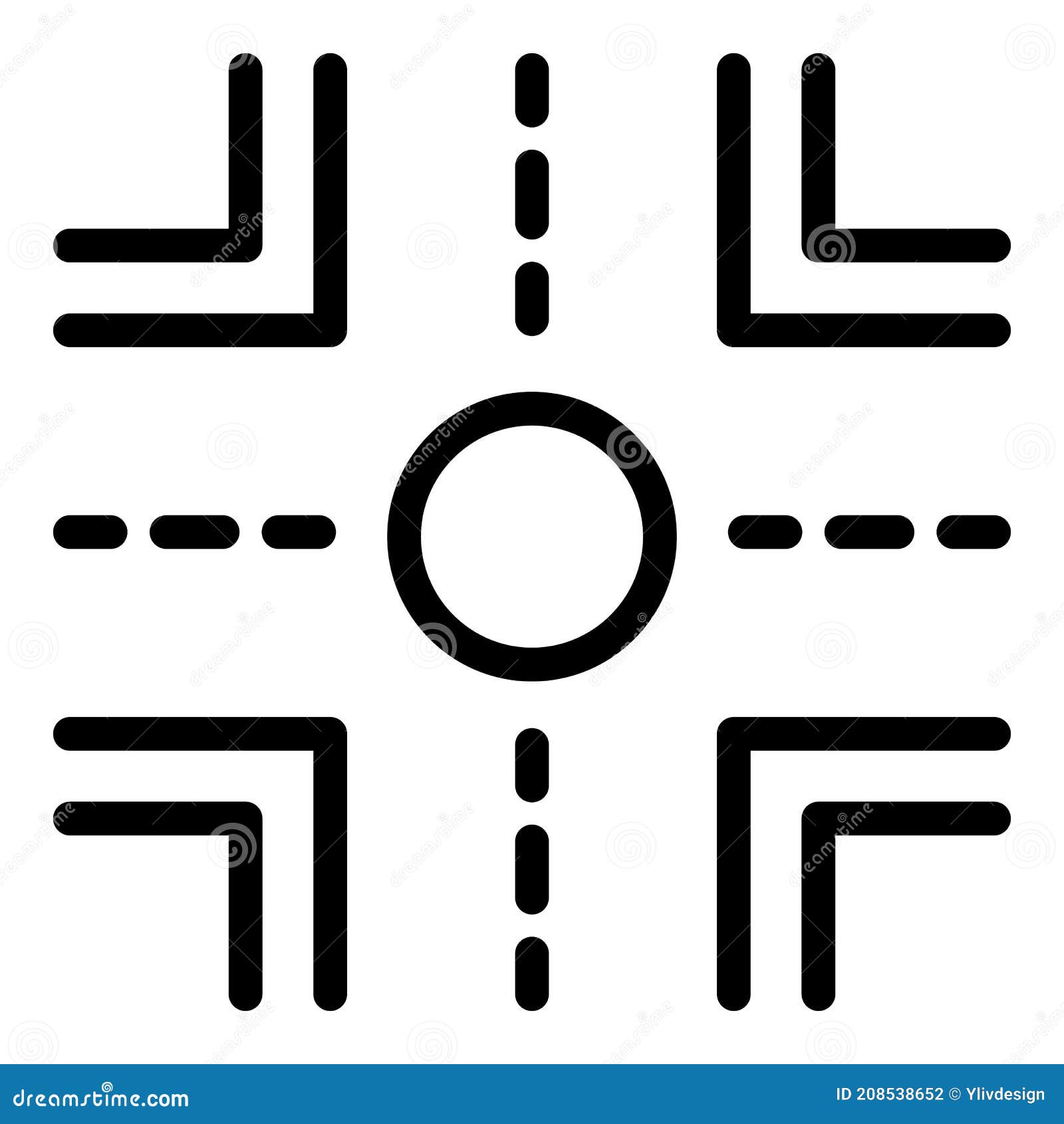 Intersection Icon, Opportunity Business Directions Sign Or Pathway ...