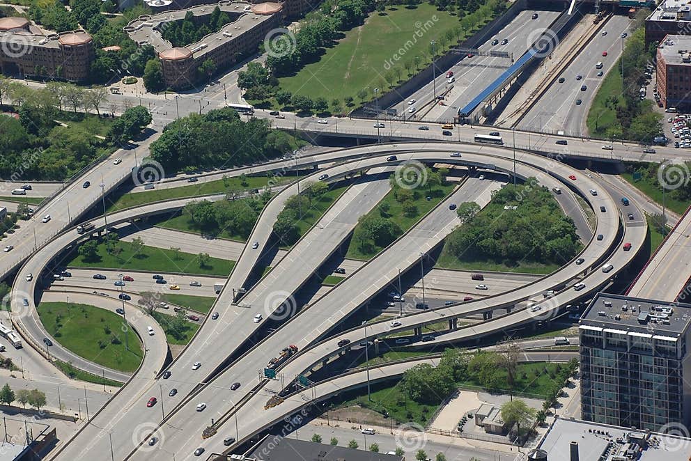 Highway Intersection with Loops Stock Image - Image of traffic ...
