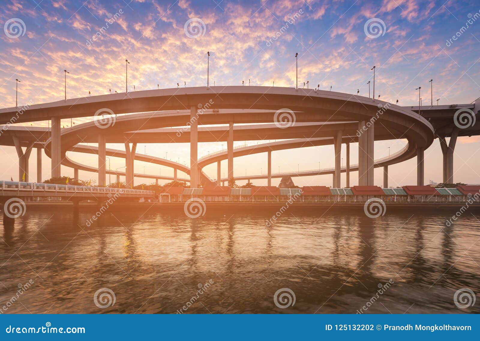 Highway Intersection River Front Stock Photo - Image of modern ...