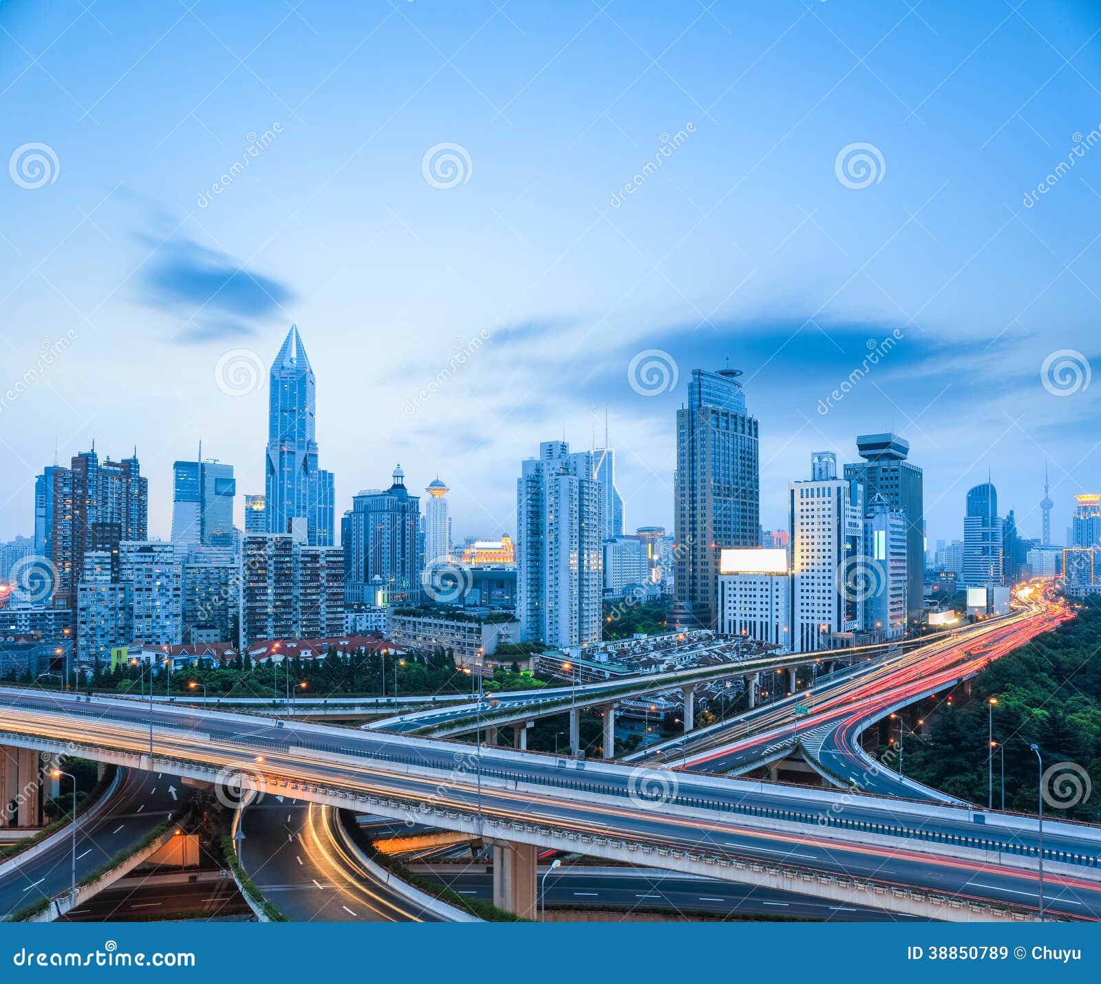 Highway Intersection in Shanghai Stock Image - Image of bridge, aerial ...