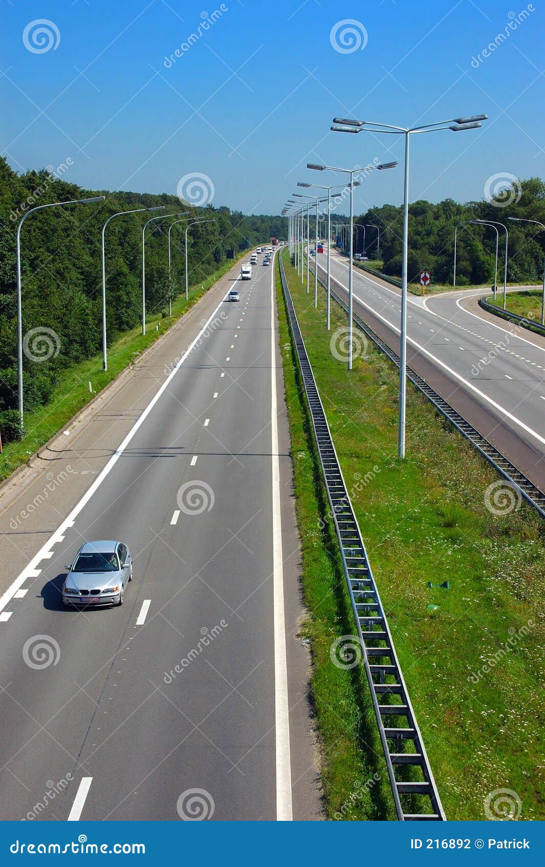 Highway, interstate. stock photo. Image of clouds, central - 216892