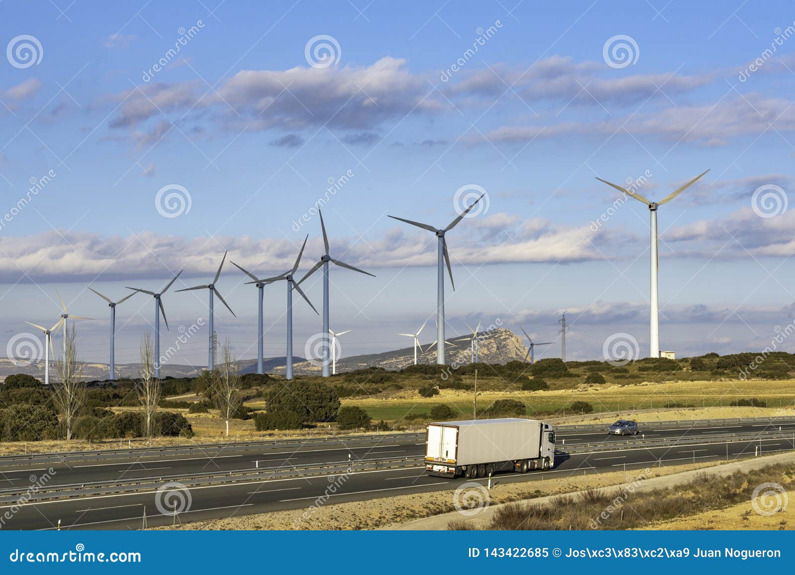 Highway on Its Way through a Wind Farm Stock Image - Image of asphalt ...