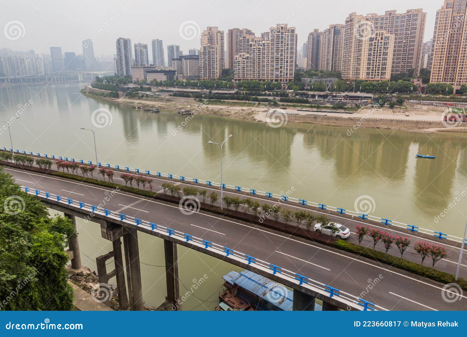 Highway and Jialing River in Chongqing, Chi Editorial Photography ...