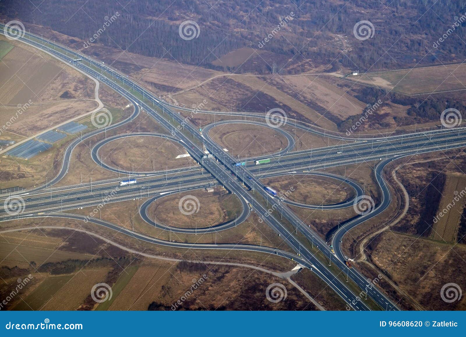 Highway junction stock photo. Image of junction, motorway - 96608620