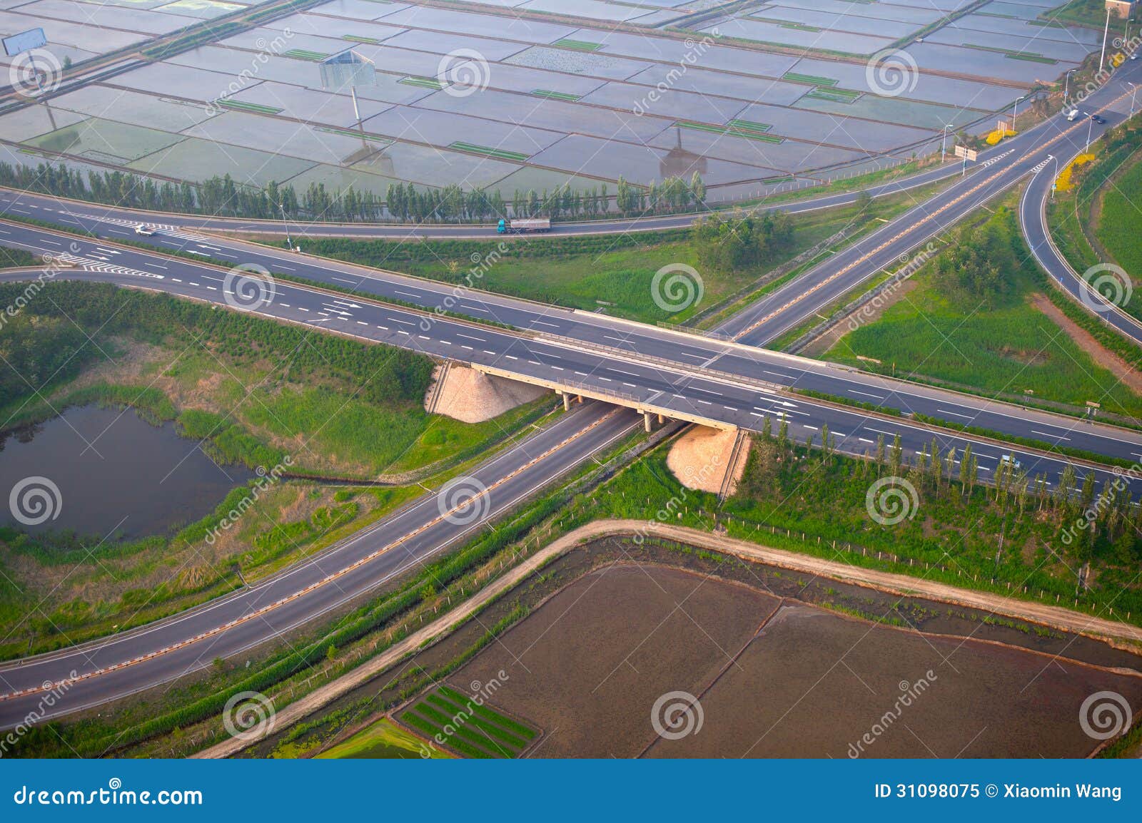 Highway junction, aerial stock image. Image of flyover - 31098075