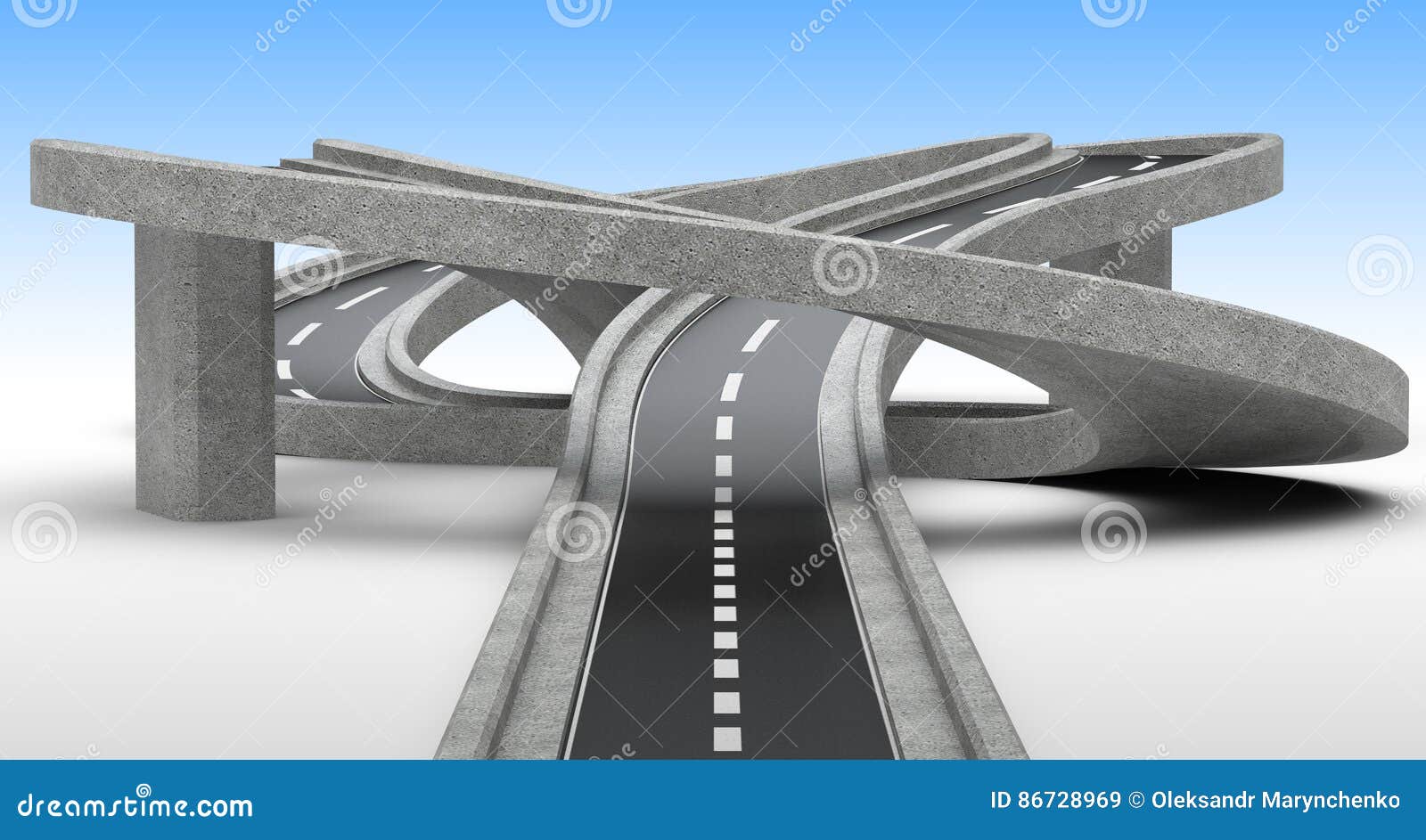 Highway Junction, Overpass. Stock Illustration - Illustration of ...