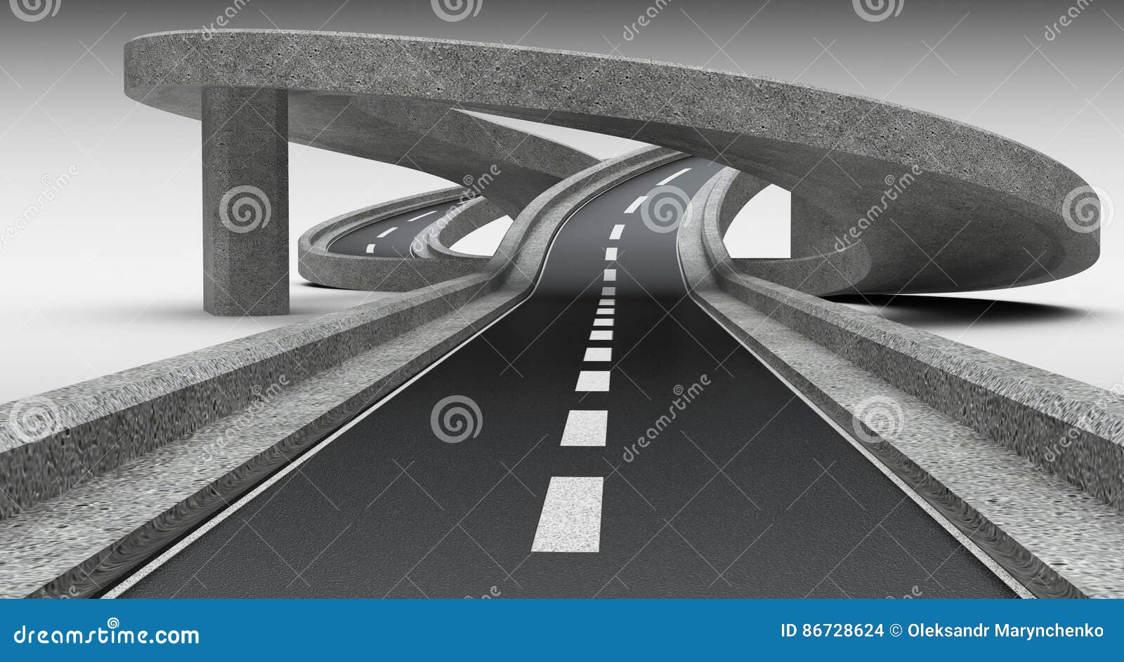 Highway Junction, Overpass. Stock Illustration - Illustration of ...