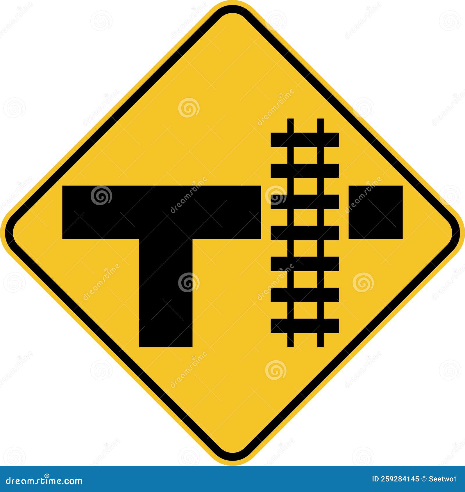 Highway Light Rail Transit Grade Crossing Right Sign Stock Vector ...