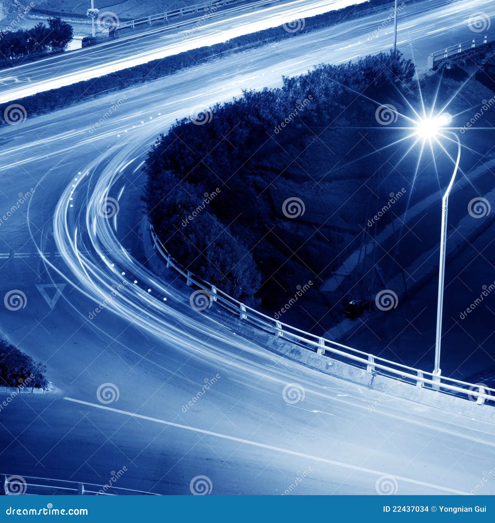 Highway light trails stock photo. Image of blue, glow - 22437034