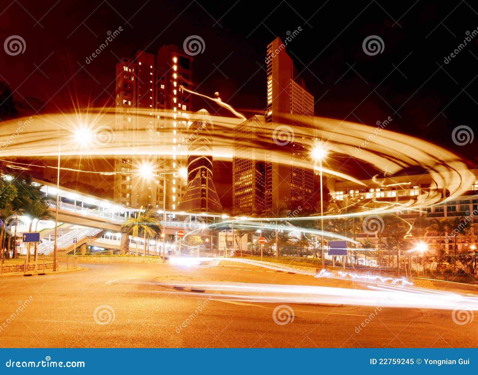 Highway light trails stock image. Image of scene, cityscape - 22759245