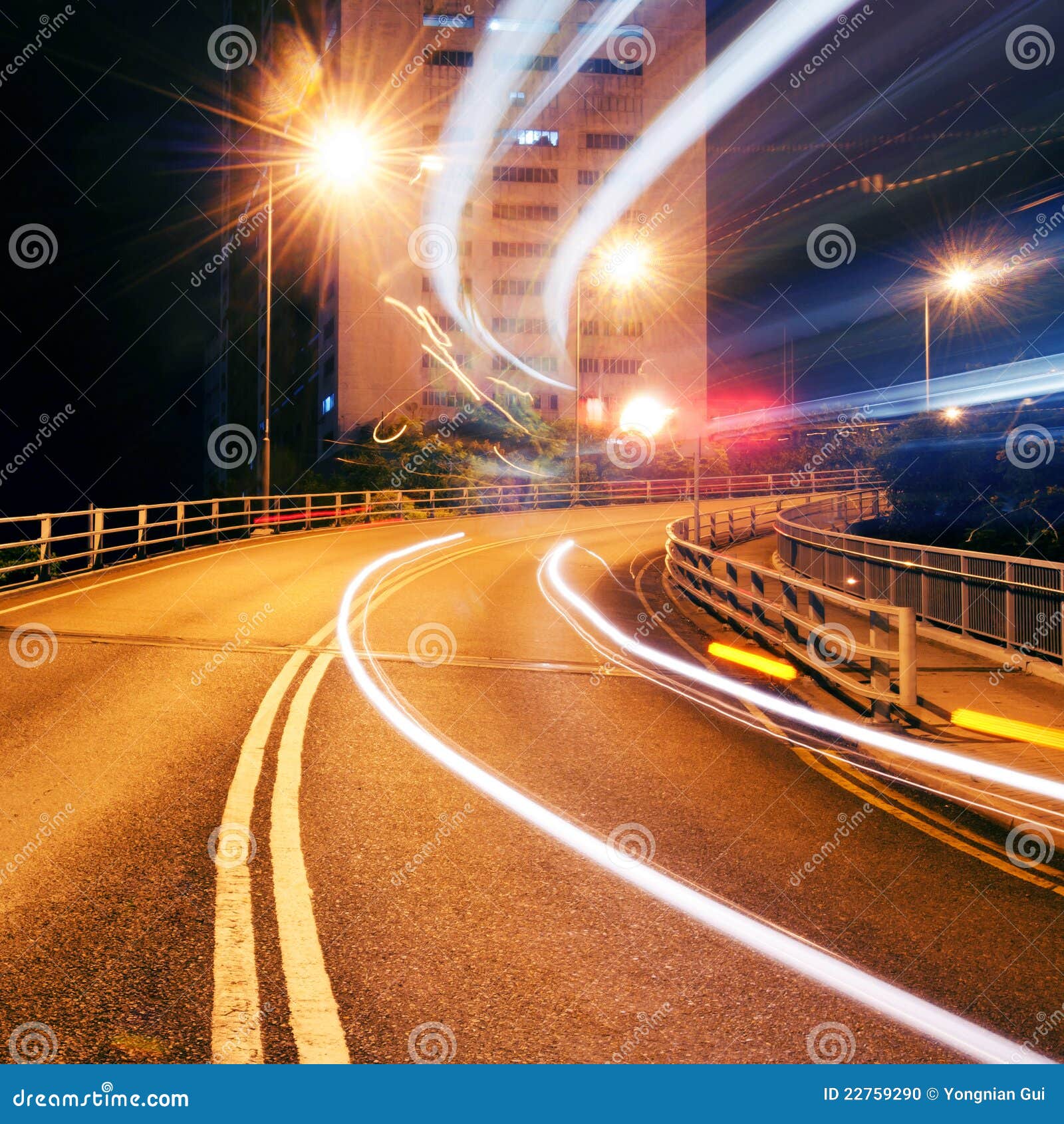 Highway light trails stock photo. Image of city, landscape - 22759290