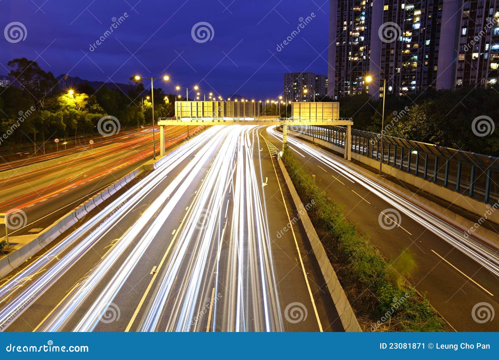 Highway light trails stock image. Image of blur, glow - 23081871