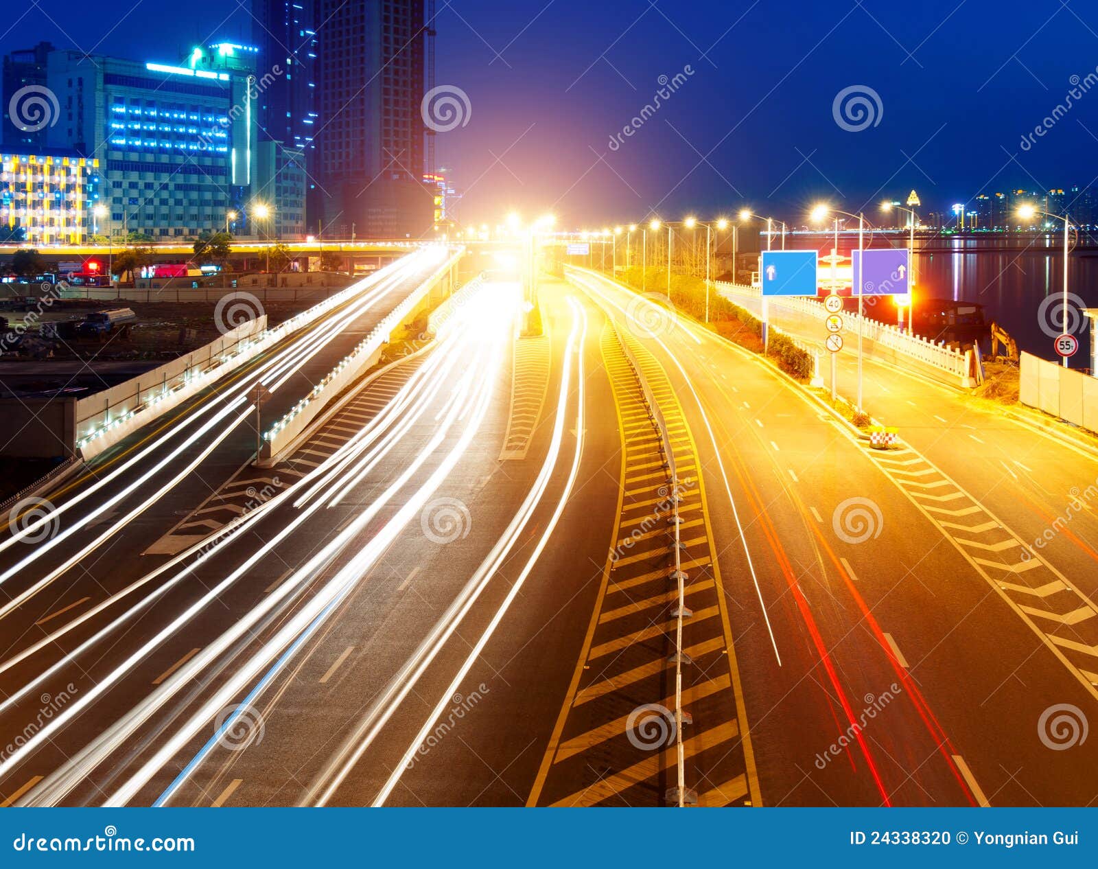 Highway light trails stock photo. Image of automobile - 24338320