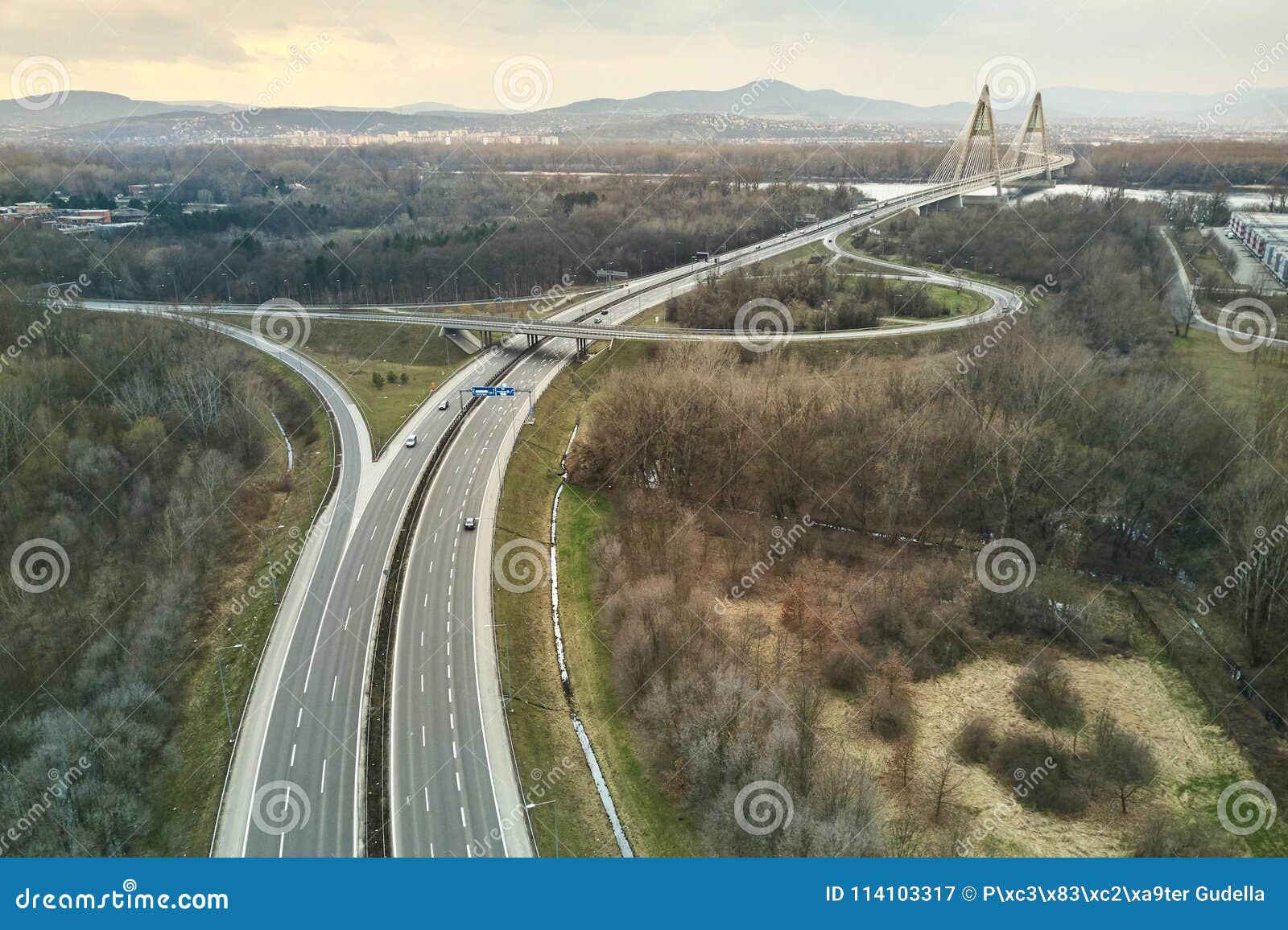 Highway with low traffic stock image. Image of logistics - 114103317