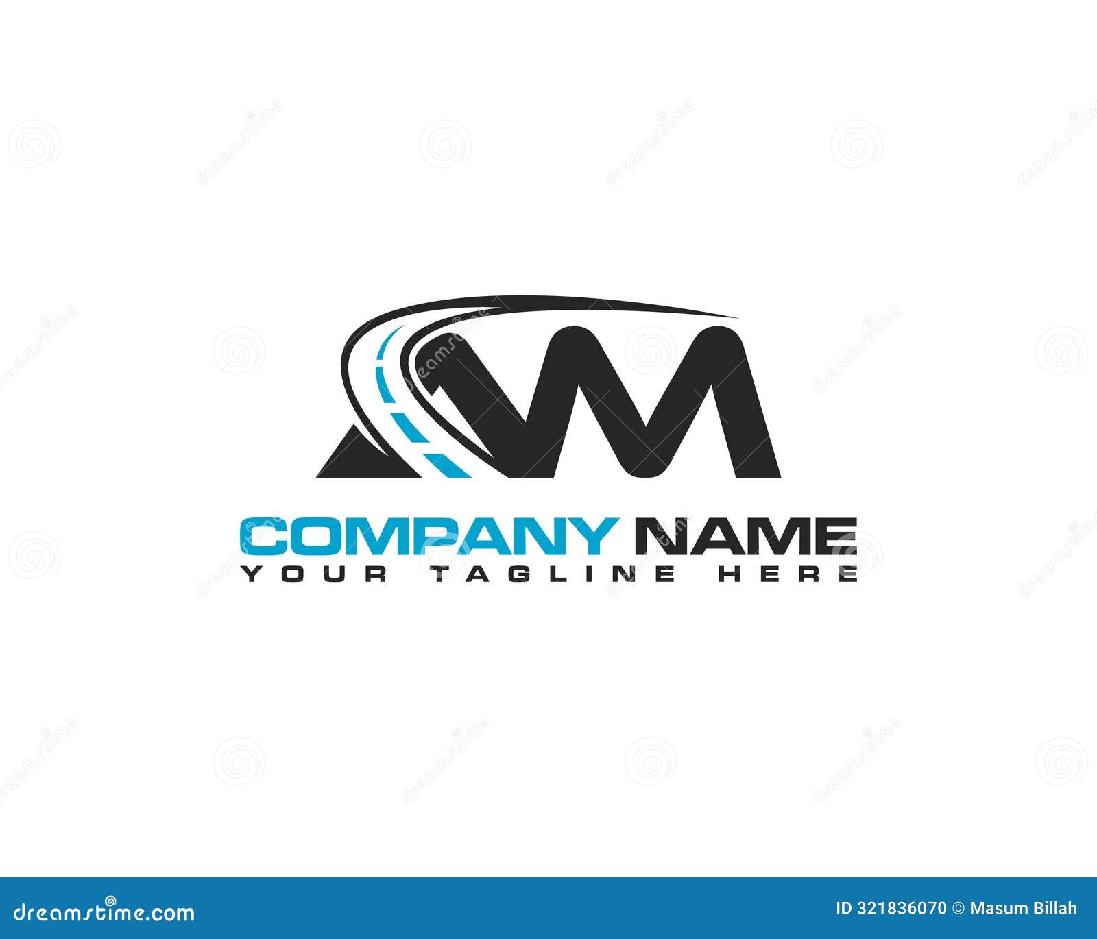 Highway Maintenance and Road Construction Logo with Letters am. Stock ...