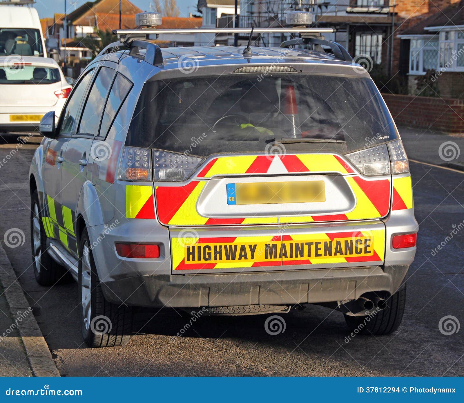 Highway Maintenance Vehicle Stock Photo - Image of auto, emergency ...
