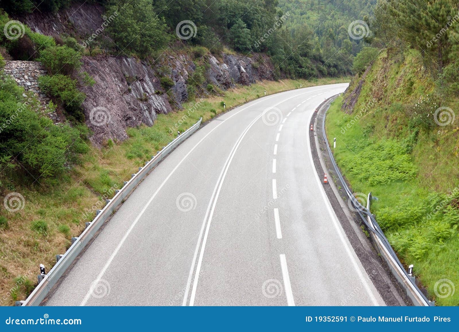 Highway through mountains stock image. Image of motorway - 19352591