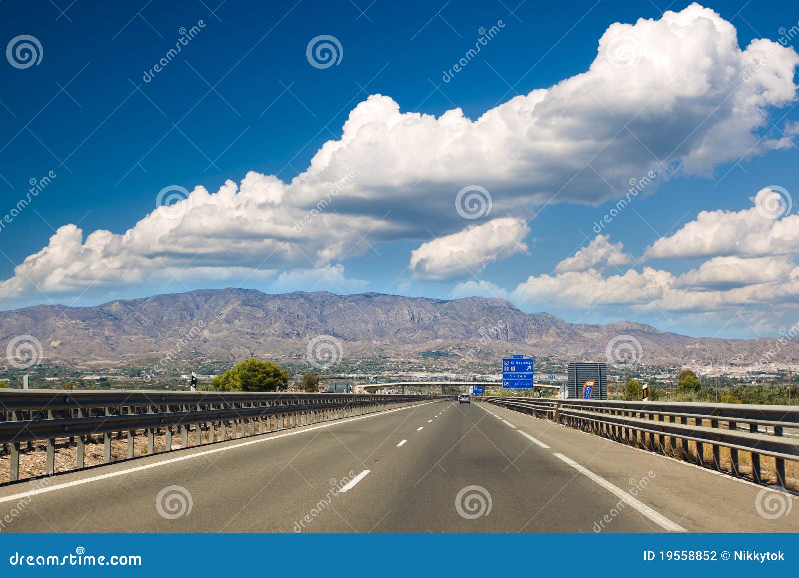 Highway with mountains stock photo. Image of landscape - 19558852