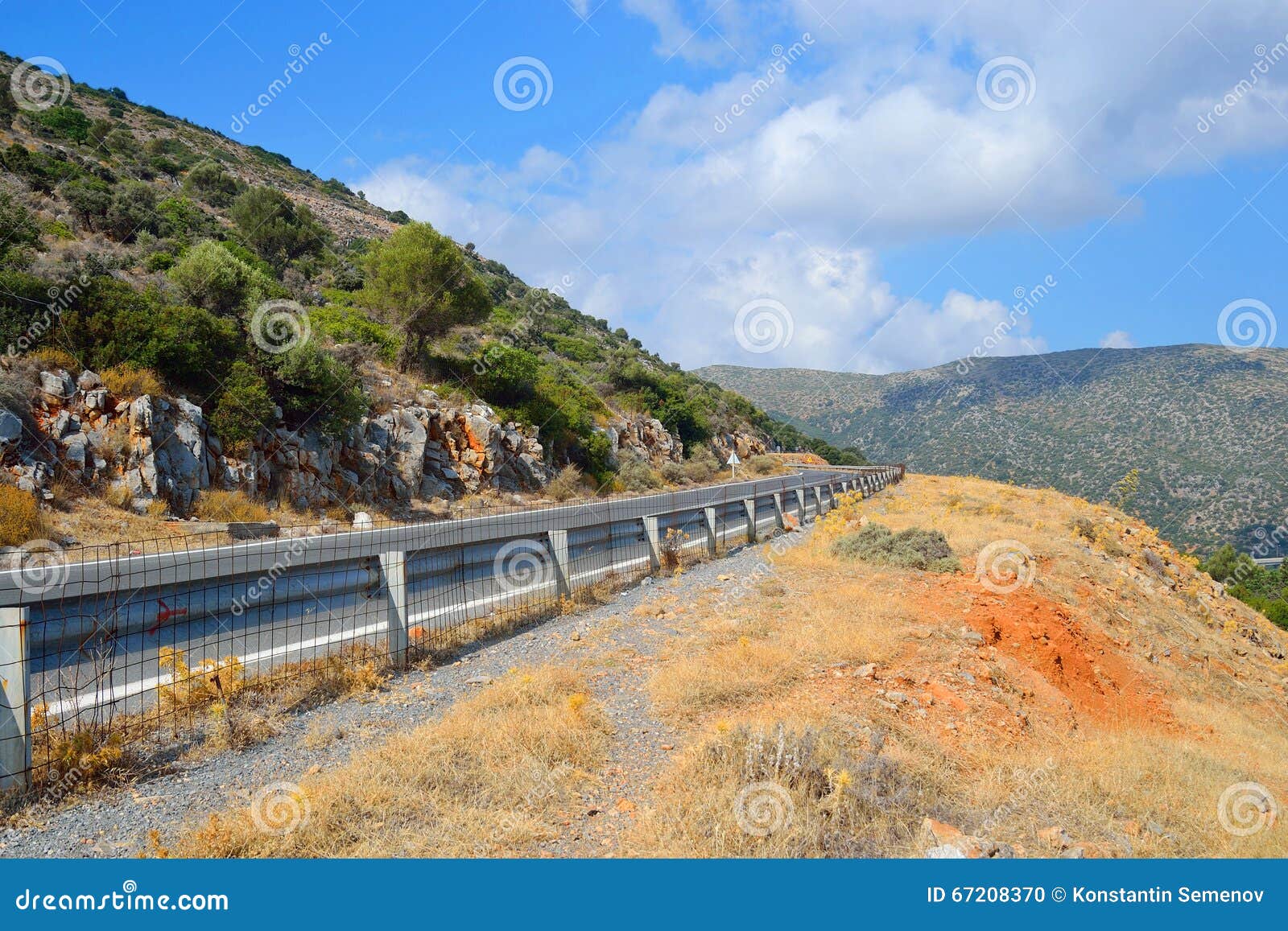 Highway in the Mountains of Crete. Stock Photo - Image of high, cloud ...