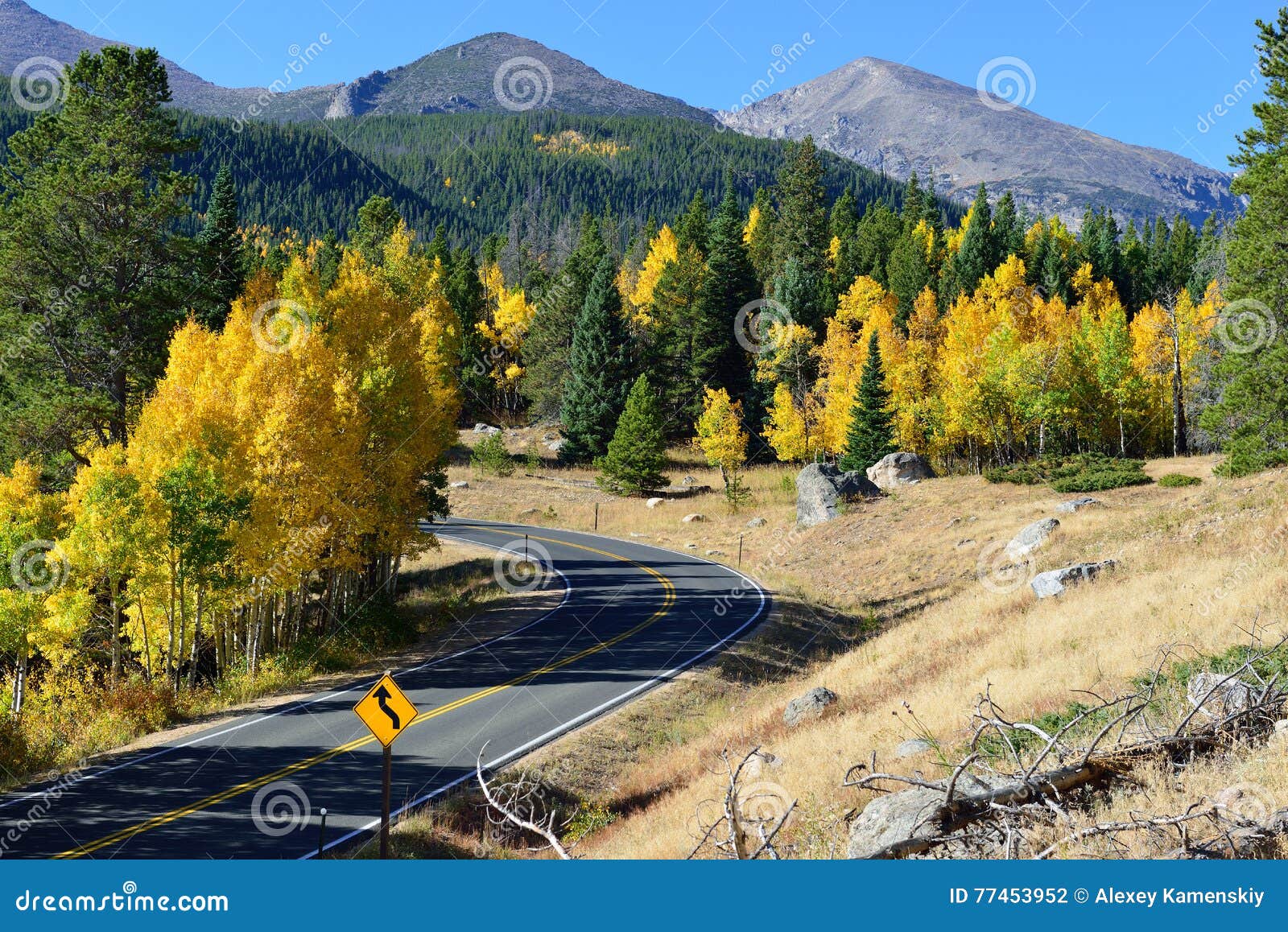 Highway in the Mountains in the Fall Stock Photo - Image of evergreen ...