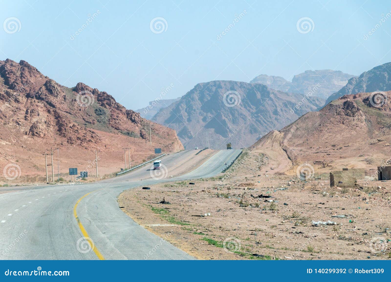 Highway 15 in Mountains of Jordan Stock Photo - Image of east, western ...