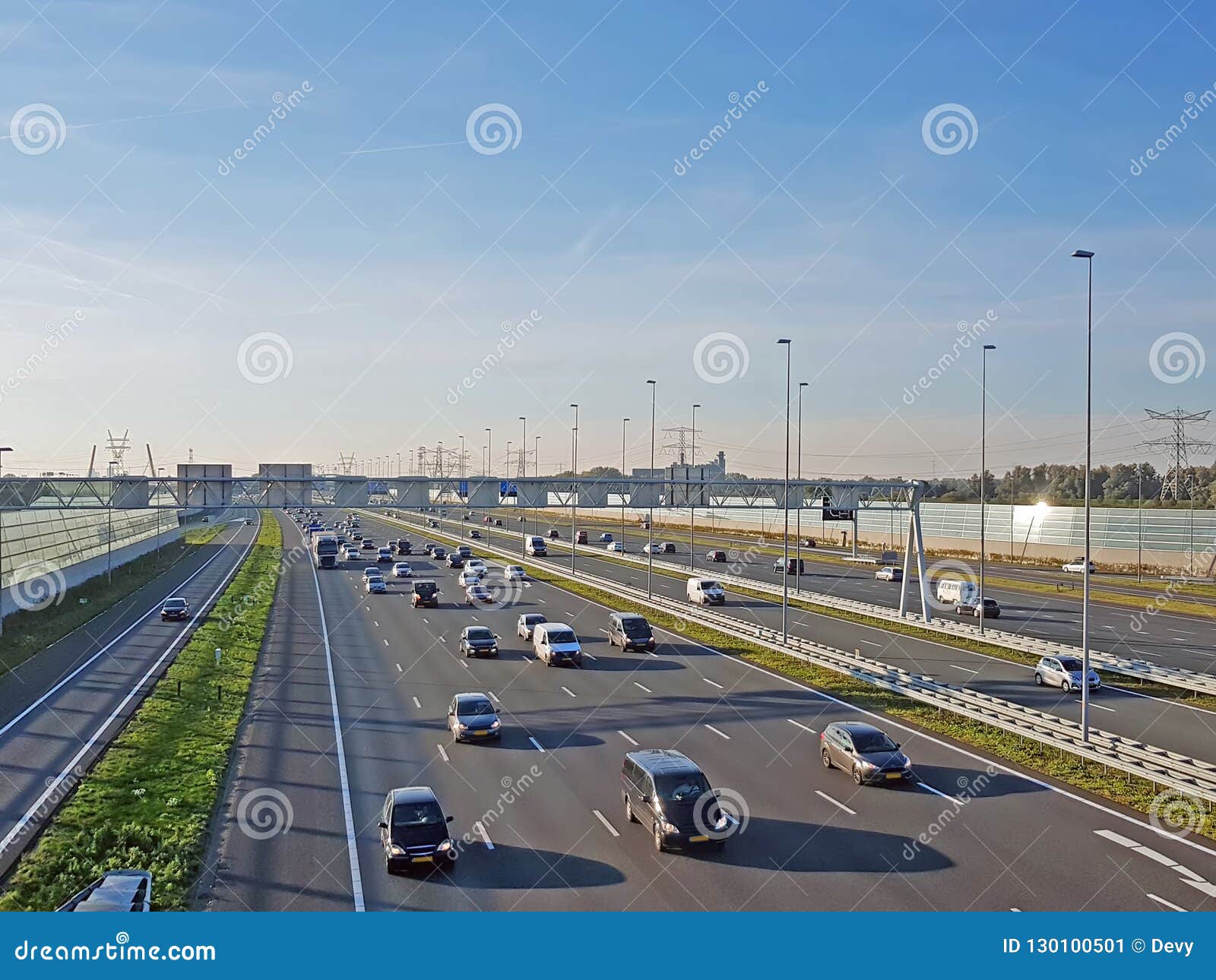 Highway A1 Near Amsterdam in the Netherlands Stock Image - Image of ...