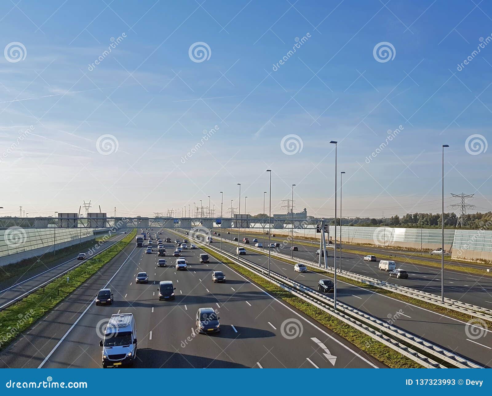 Highway A1 Near Amsterdam in the Netherlands Stock Image - Image of ...