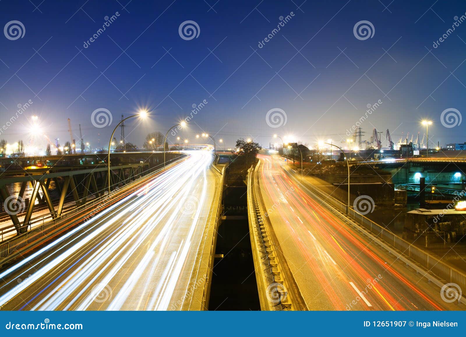 Highway at night stock image. Image of light, lights - 12651907