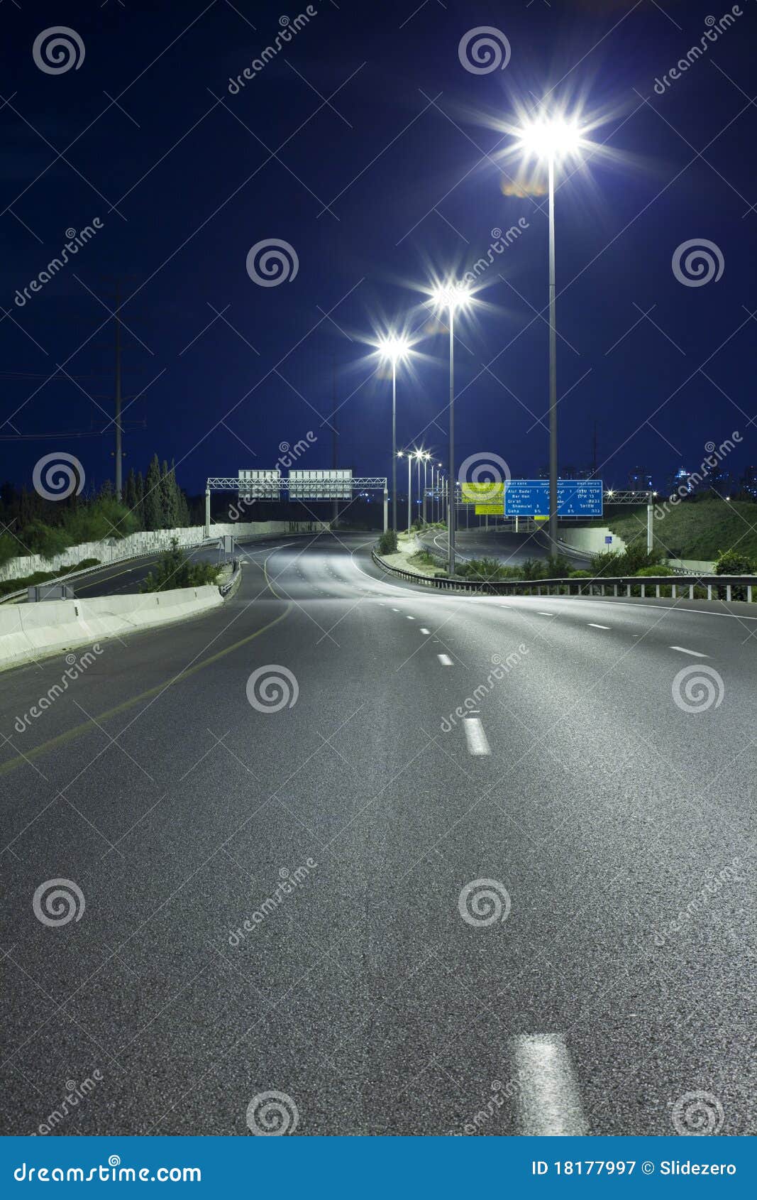 Highway at Night stock image. Image of curve, night, highway - 18177997