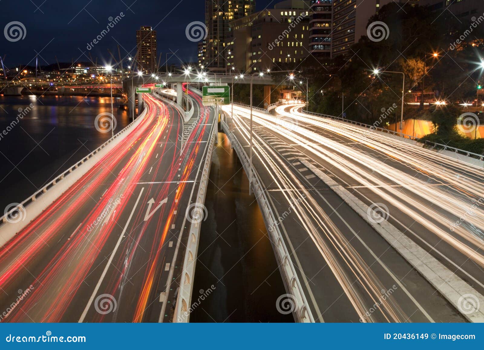 Highway by Night stock image. Image of interstate, dusk - 20436149