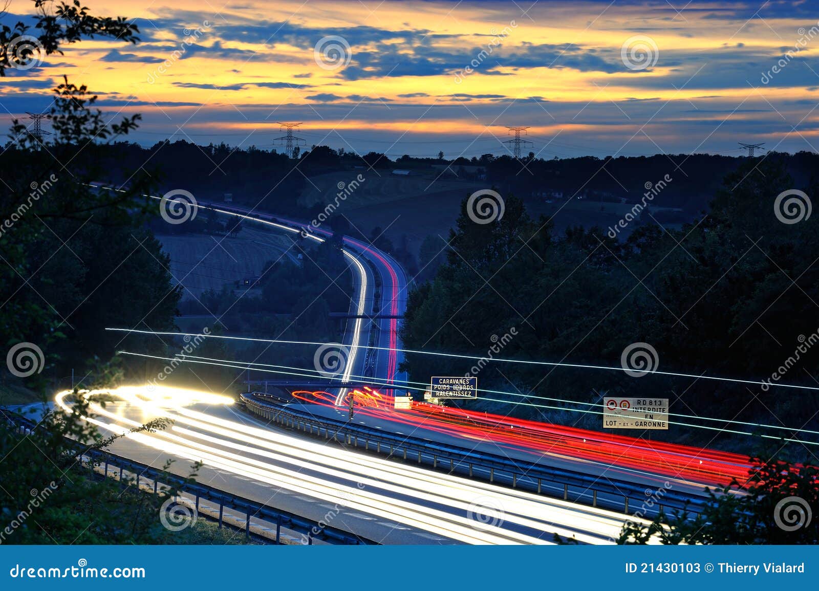 Highway at night stock image. Image of traffic, movement - 21430103