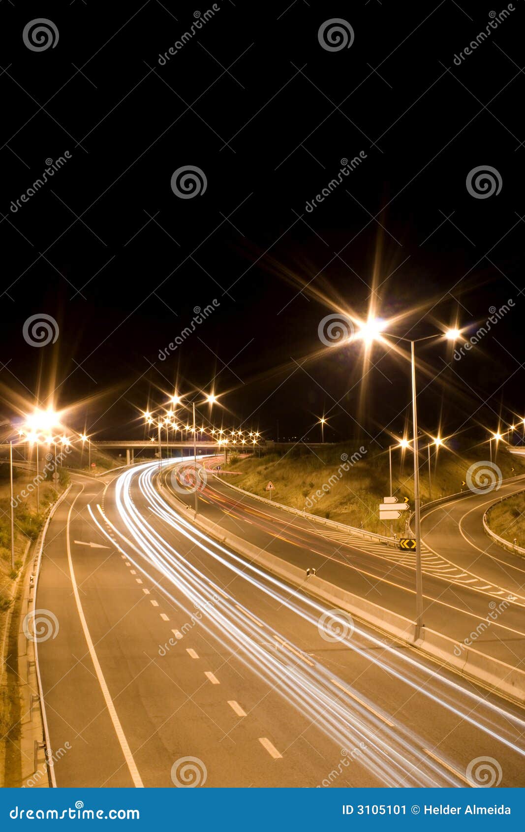 Highway at night stock image. Image of mode, country, drive - 3105101