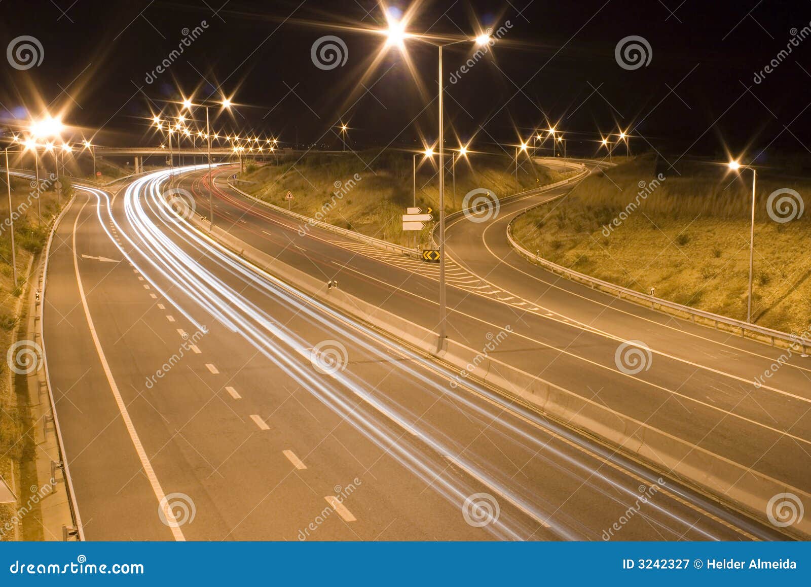 Highway at night stock image. Image of opening, highway - 3242327
