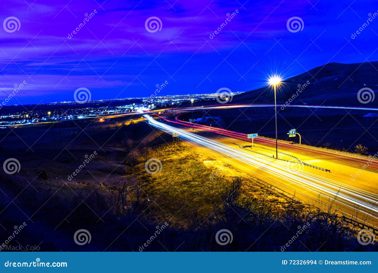 Highway at Night stock photo. Image of cars, night, city - 72326994