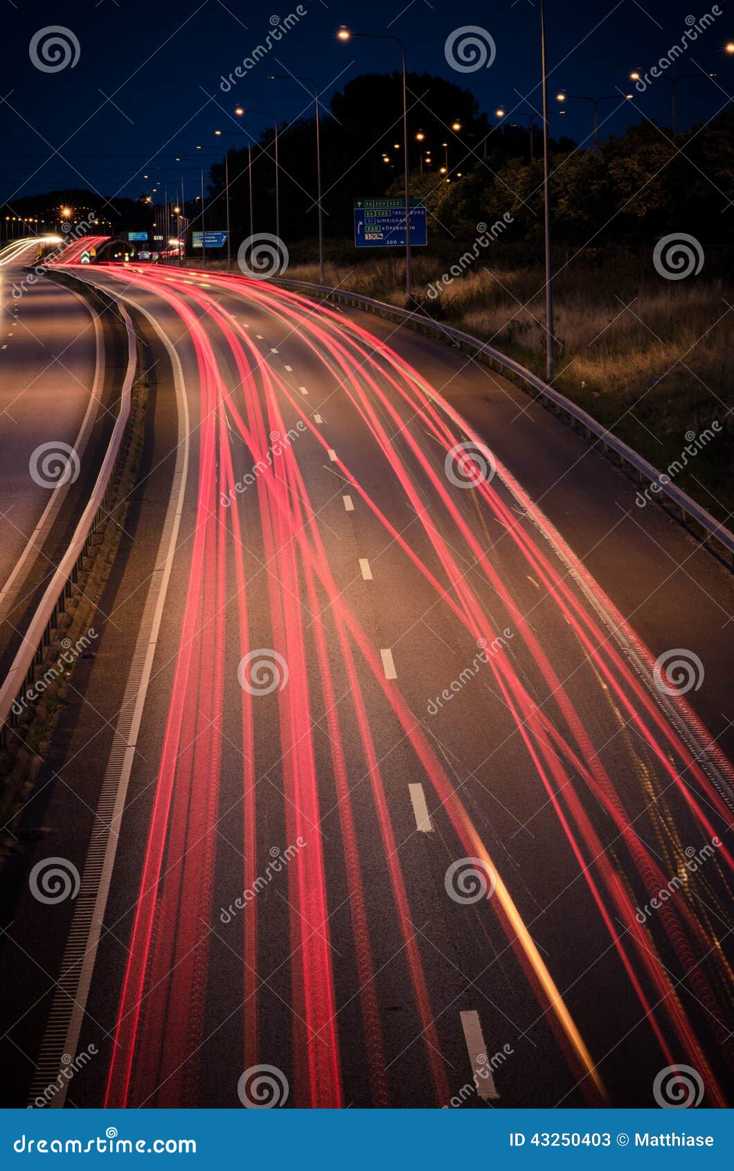 Highway at night stock image. Image of exposure, lights - 43250403