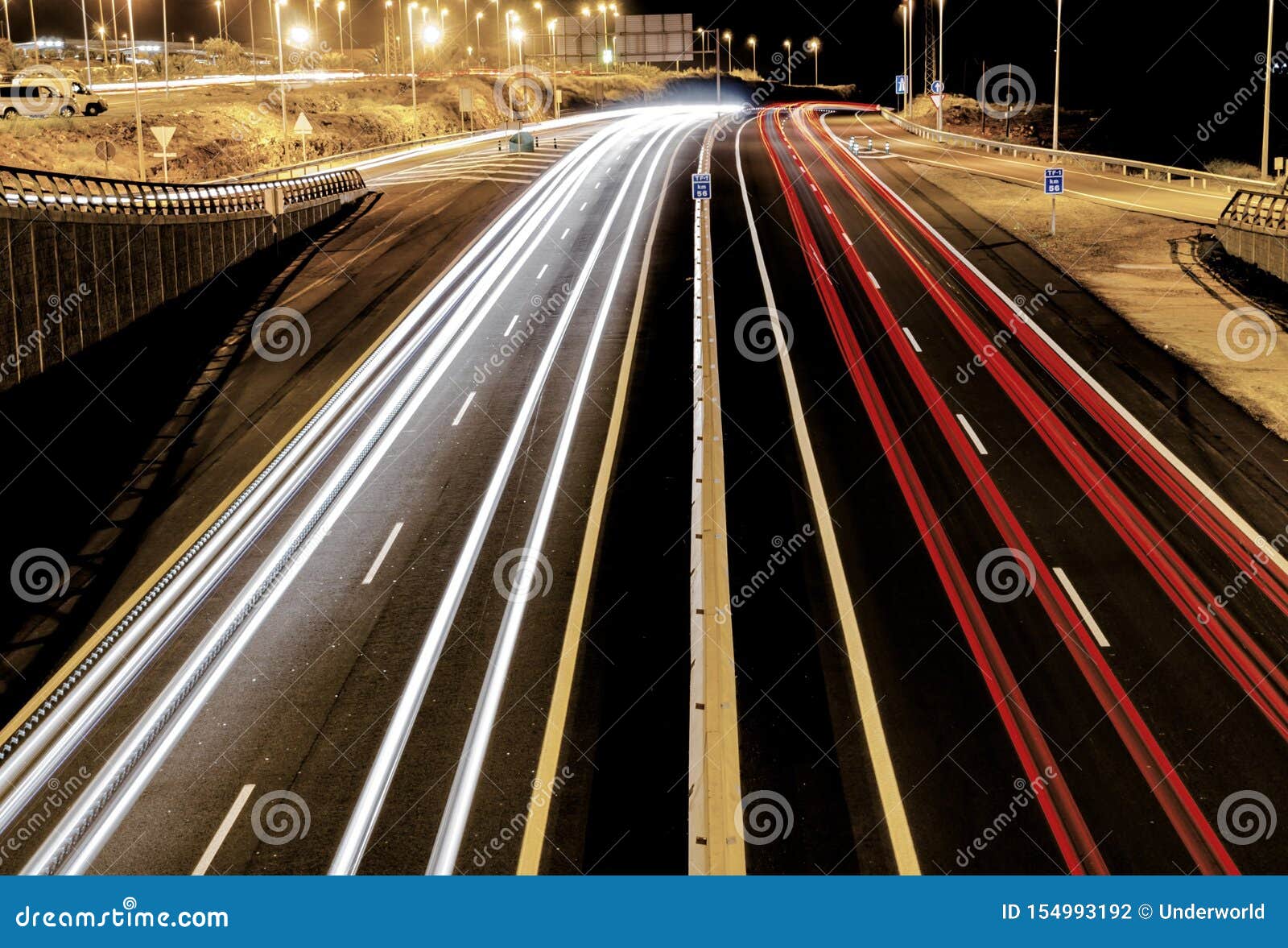Highway in the Night stock photo. Image of street, cityscape - 154993192