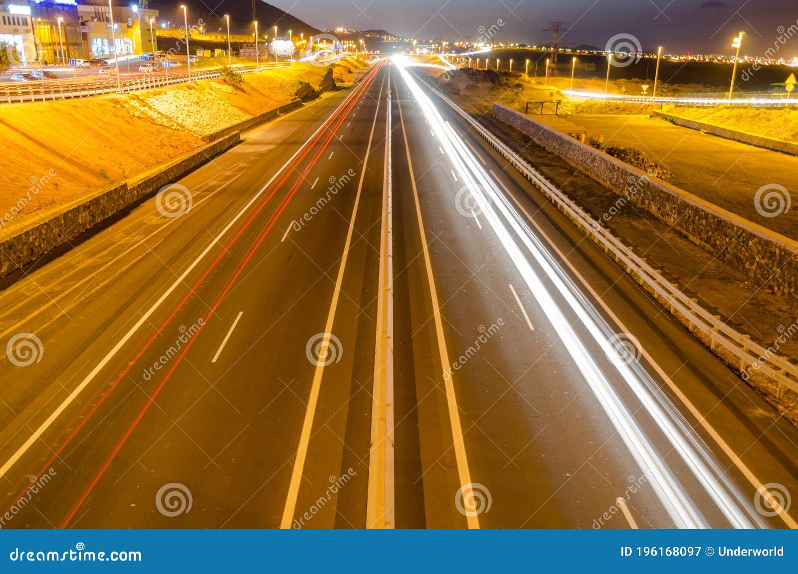 Highway in the Night stock image. Image of background - 196168097