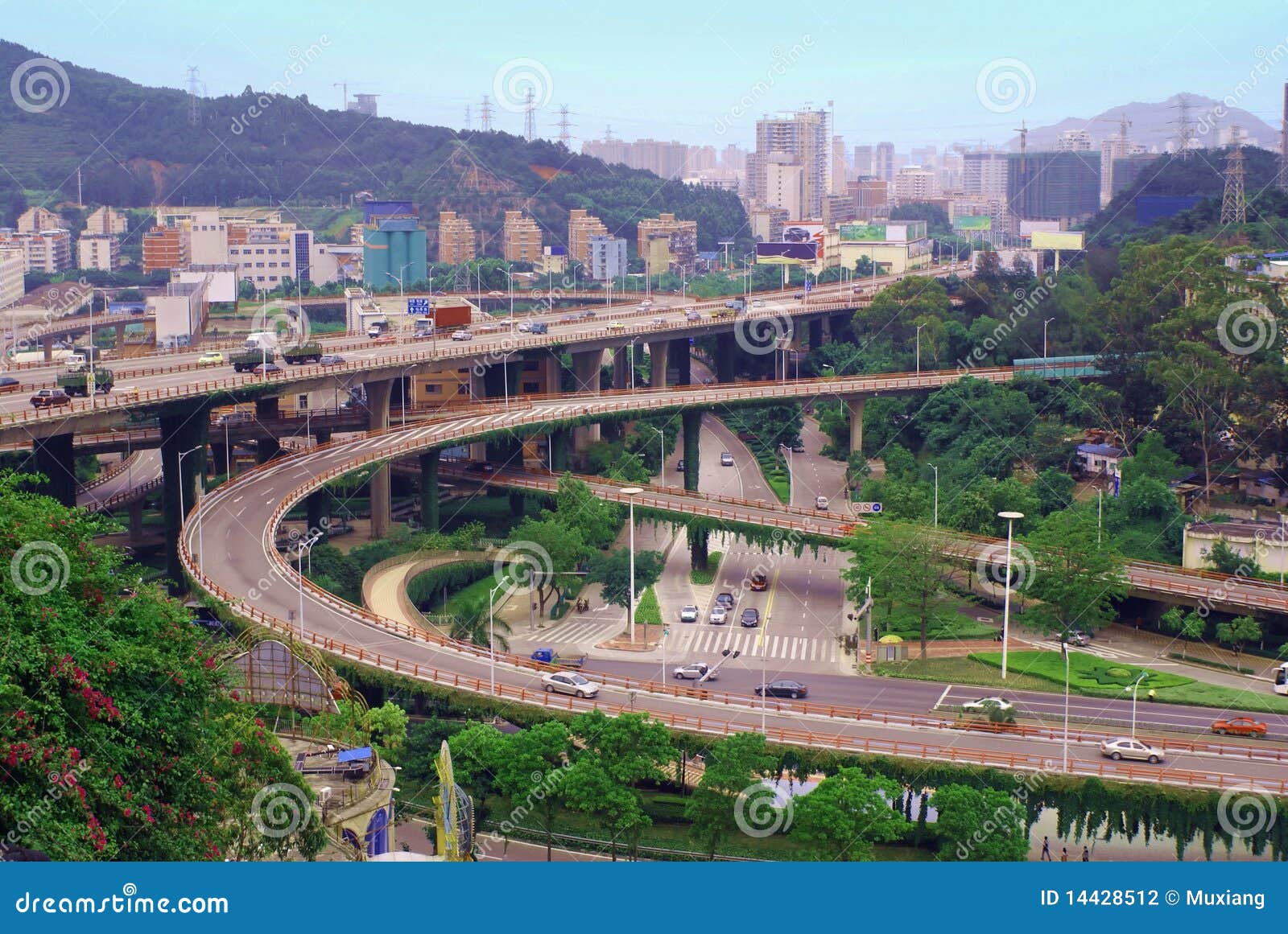 Highway overpass stock photo. Image of intersection, flow - 14428512