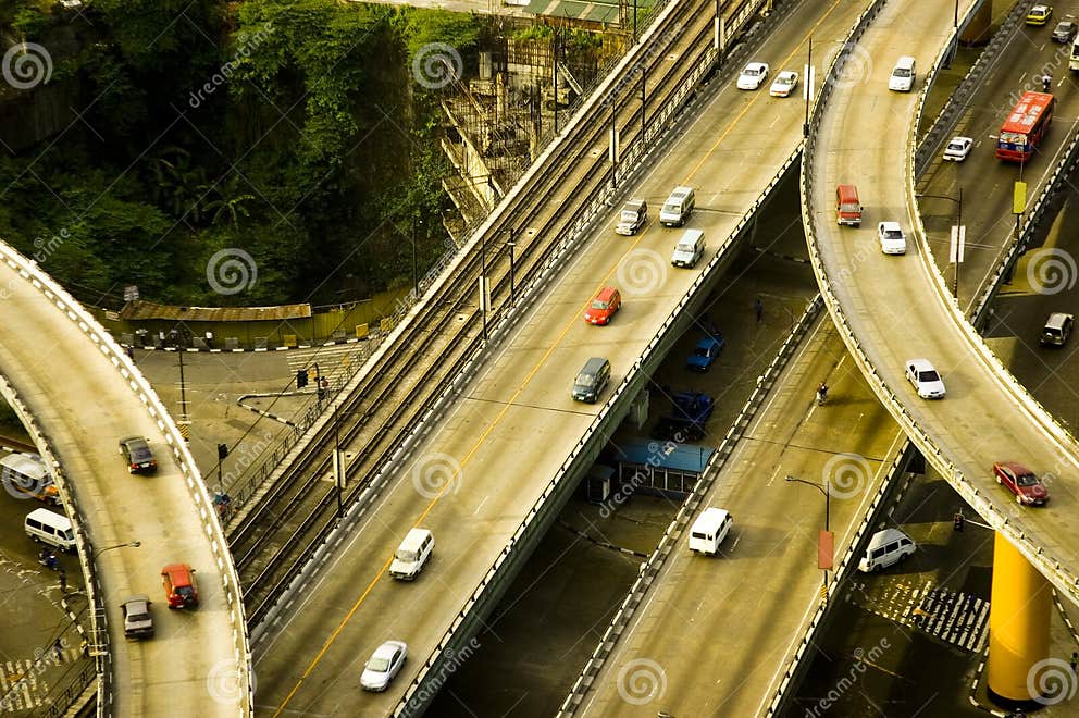 Highway Overpass stock image. Image of trucks, hole, yellow - 880045