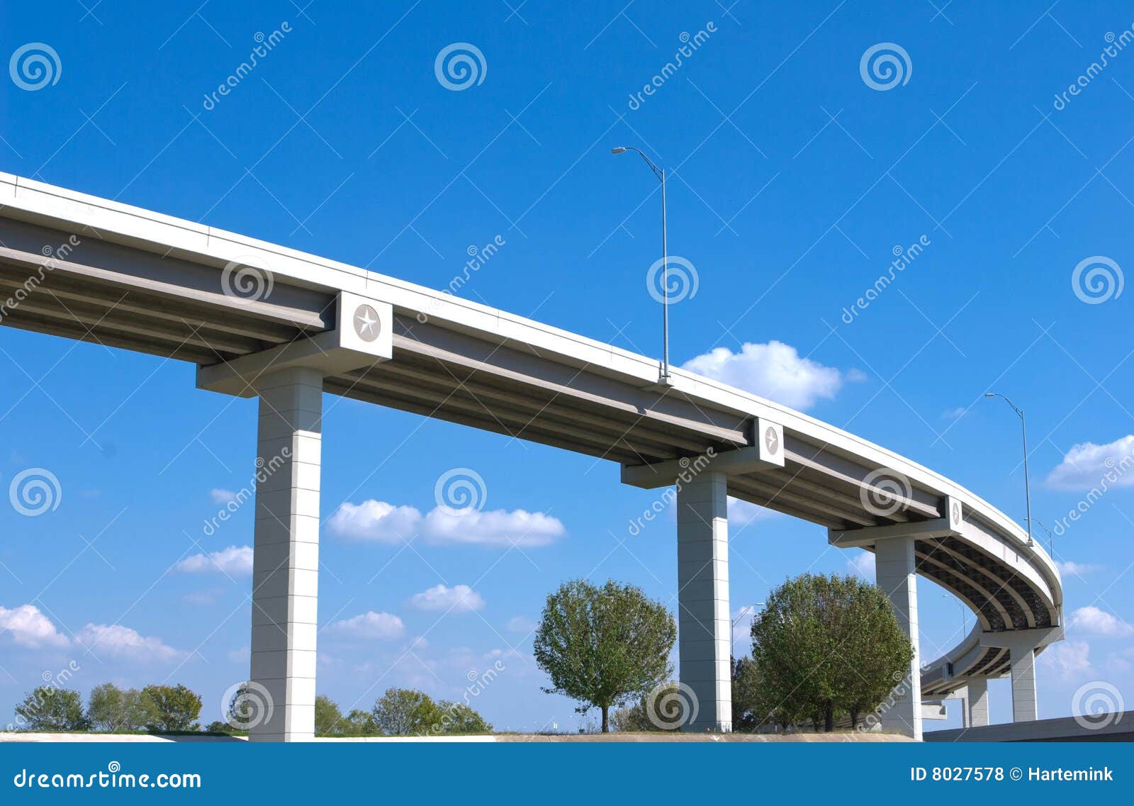 Highway Overpass Against Blue Sky Stock Photo - Image of connection ...