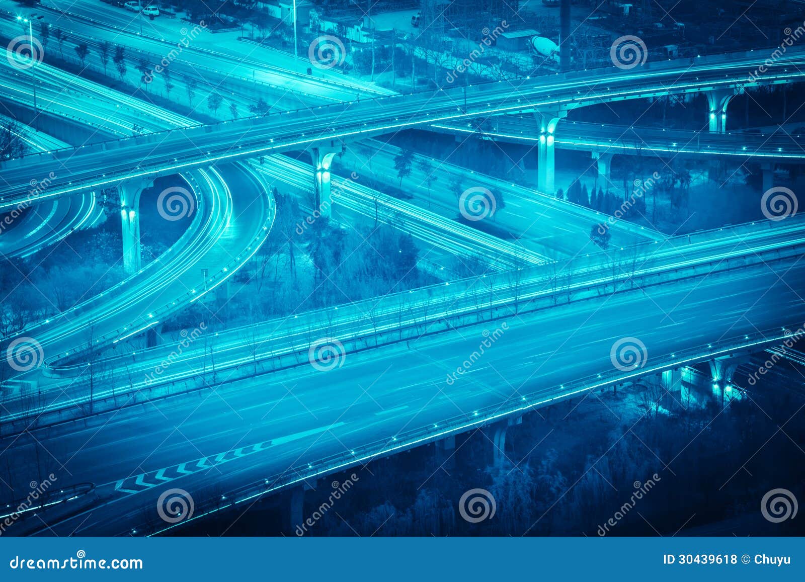 Highway Overpass Closeup at Night Stock Photo - Image of china, city ...