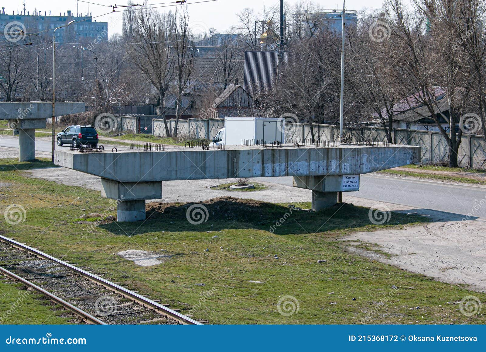 Site of Under Construction Viaduct Stock Photo - Image of pillar ...