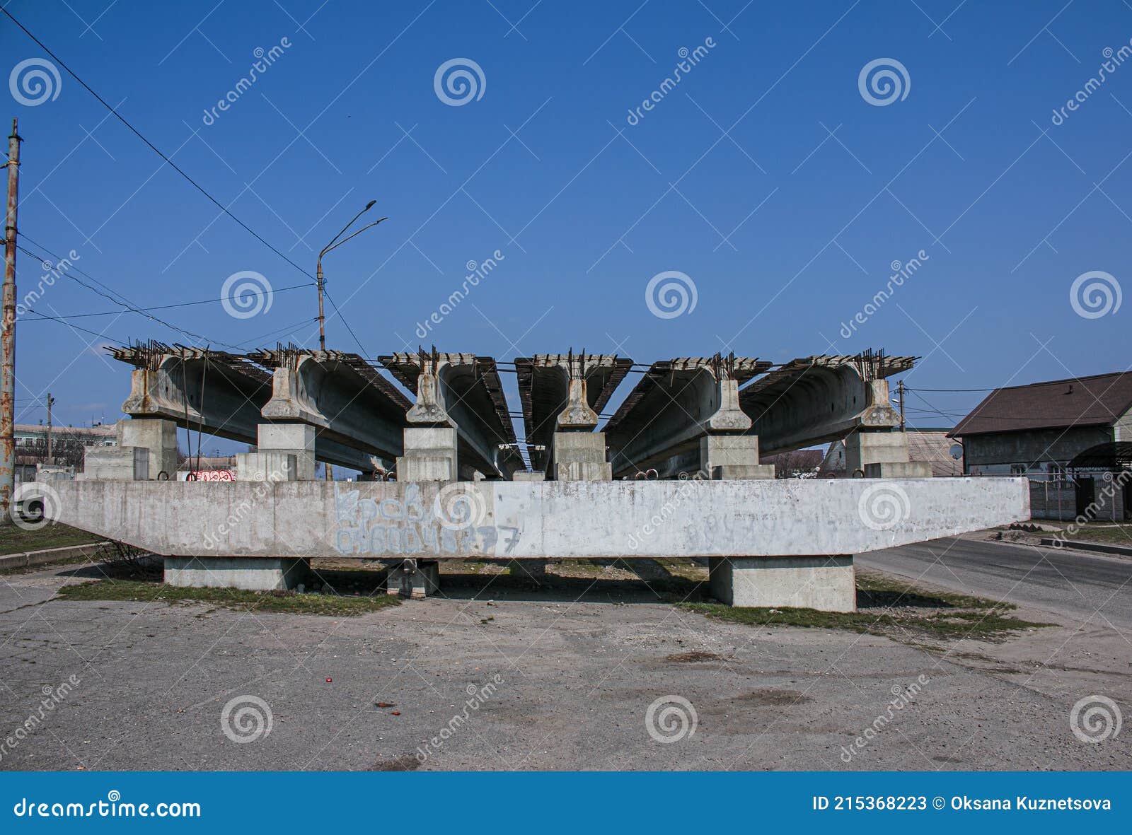 Highway Overpass Construction. Stock Image - Image of equipment ...