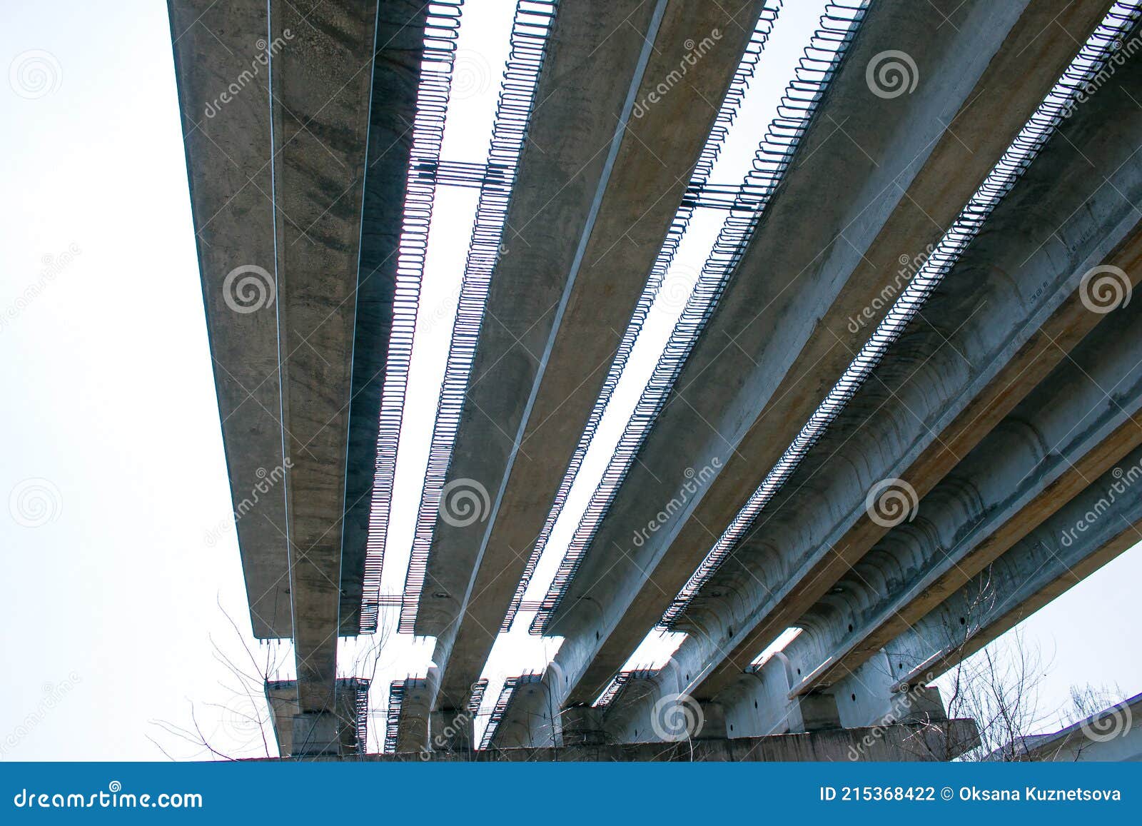 Highway Overpass Construction. Stock Photo - Image of equipment, bridge ...