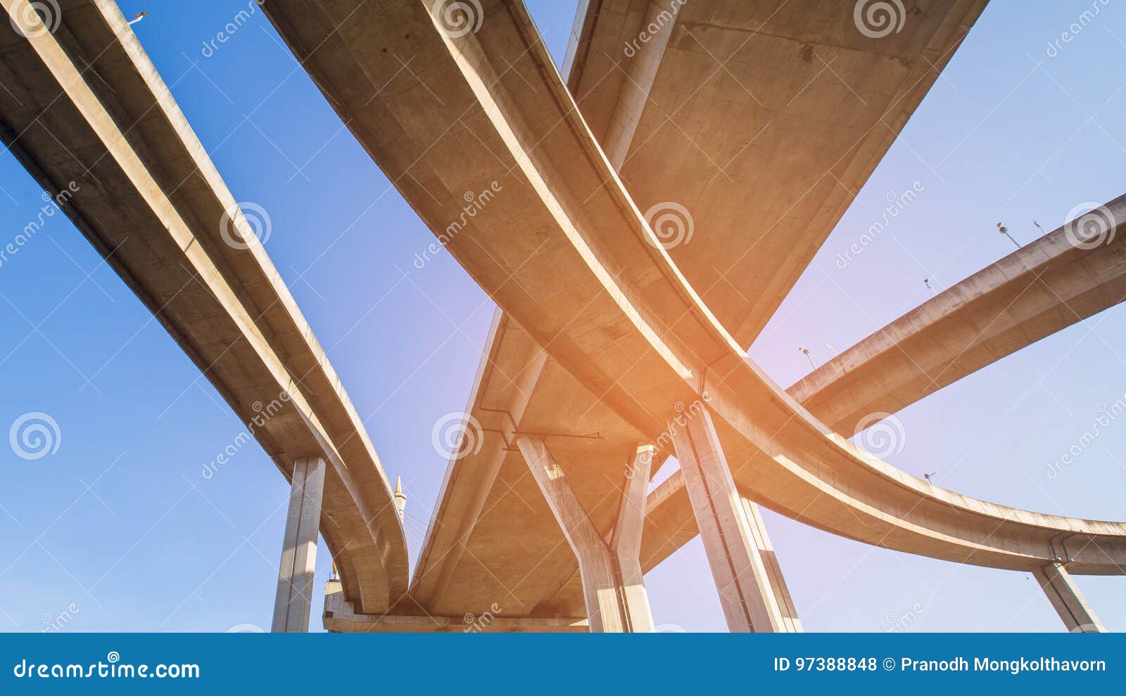 Highway Overpass Intersection Bottom View Stock Photo - Image of ...