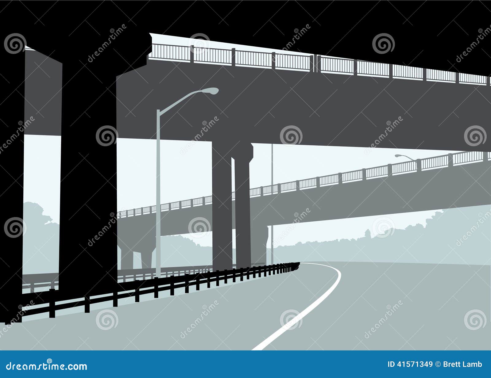 Highway Overpass stock illustration. Illustration of curve - 41571349
