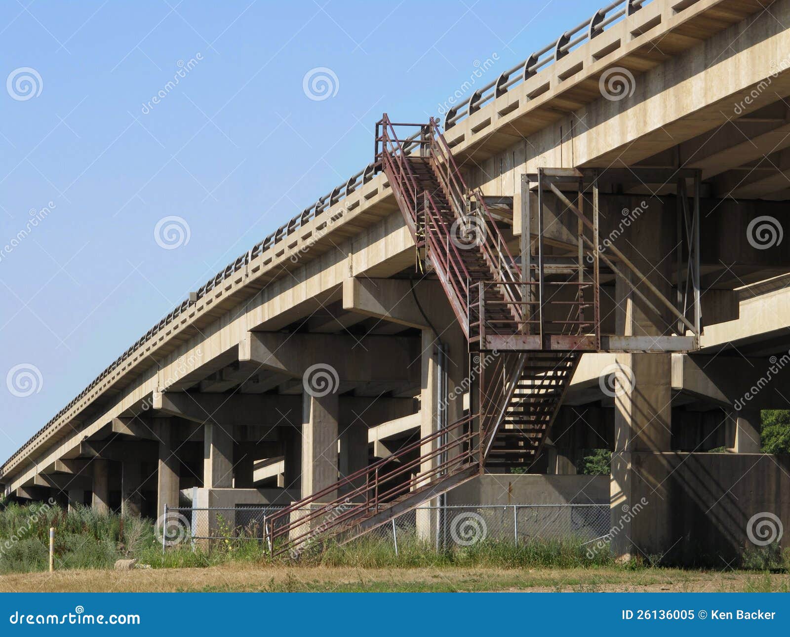 Highway Overpass and Stairs. Stock Image - Image of blue, climb: 26136005