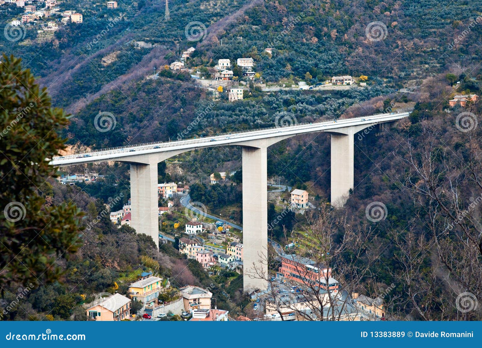 Highway Overpass on the Valley Stock Image - Image of hills, villages ...